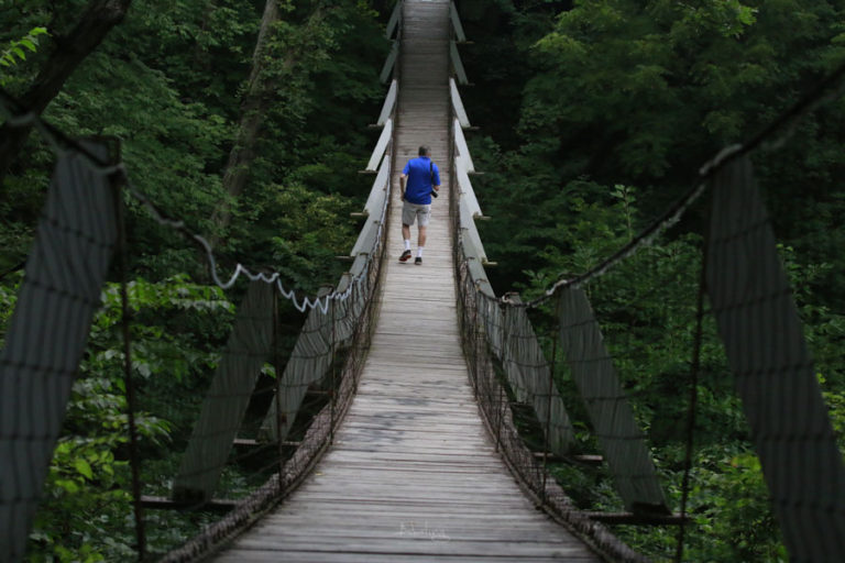 The best swinging bridge in the state of Iowa. - Iowa Road Trip