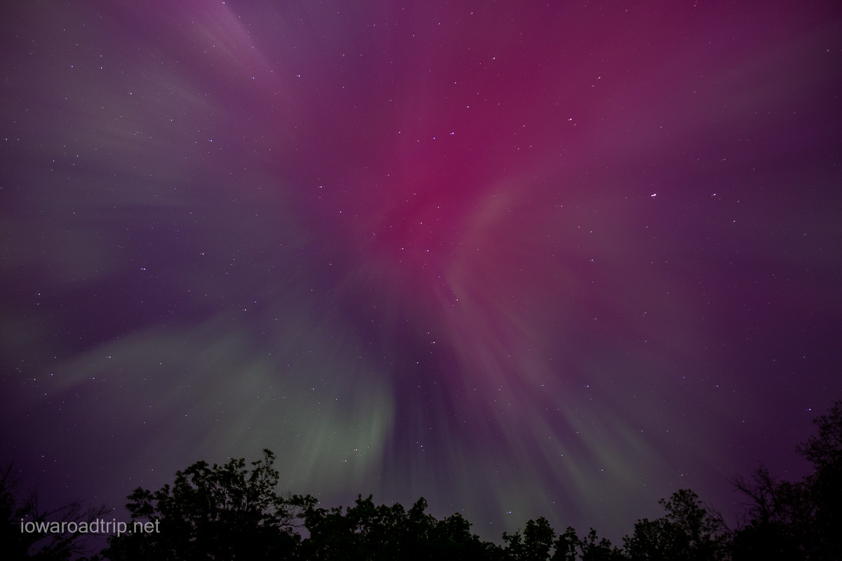 My favorite Northern Lights photos from May 10th, 2024 - Iowa Road Trip